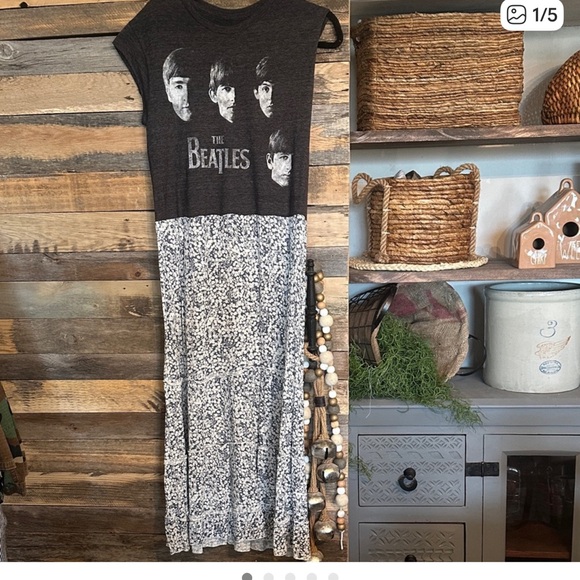 The Beatles | Dresses | The Beatles Upcycle Unique Monochrome Maxi ...